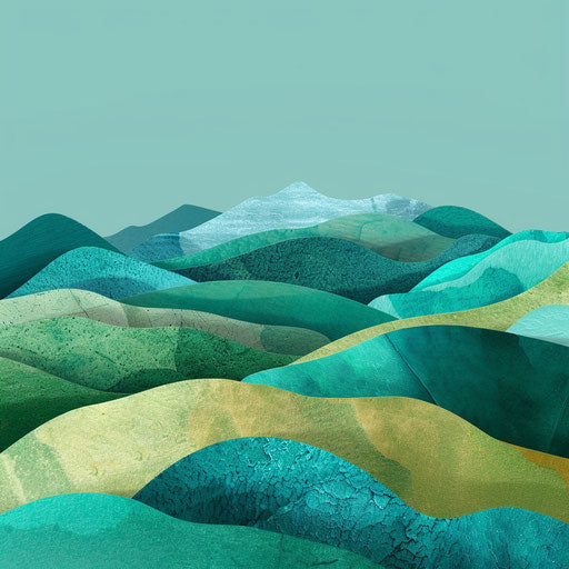 Realistic land clipart with flat teal background – IMAGELLA