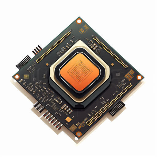 Minimalist CPU Illustration on White Background – IMAGELLA