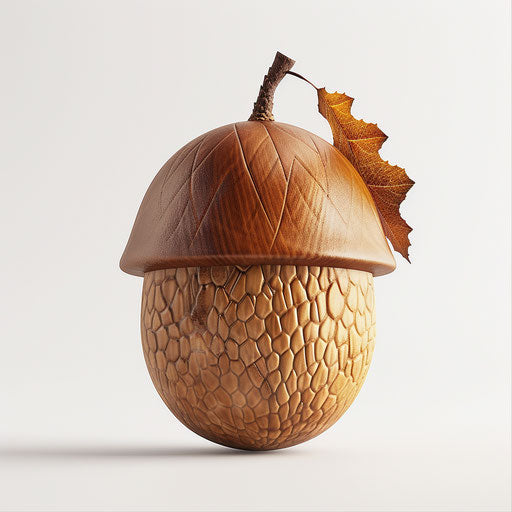 Realistic acorn illustration on flat white background – IMAGELLA