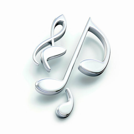 Realistic musical notes on flat white background, smooth gradients and ...