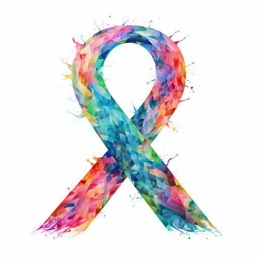 Cancer ribbon in Impressionistic Art style, on white background – IMAGELLA