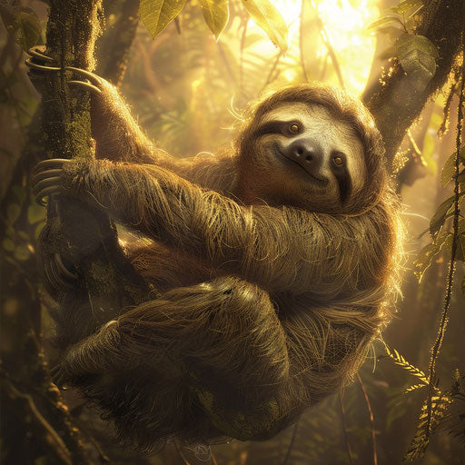 Giant sloth with soft lighting in a natural setting – IMAGELLA