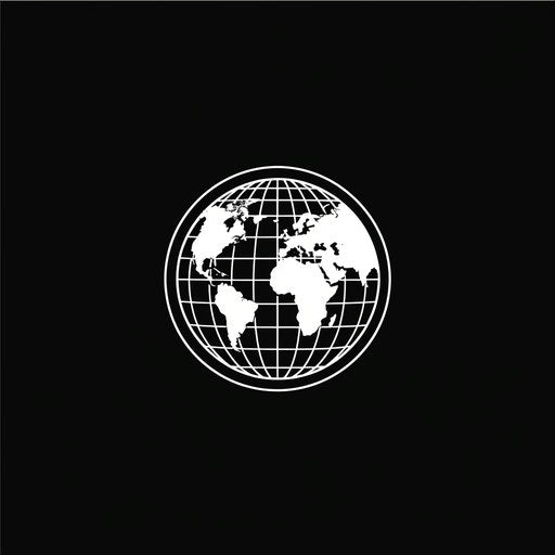 Minimalist globe logo with simplified continents and text – IMAGELLA