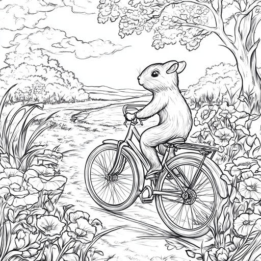 Mouse on bike in countryside – IMAGELLA