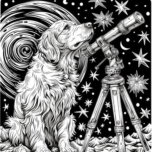 Dog stargazing with a telescope – IMAGELLA