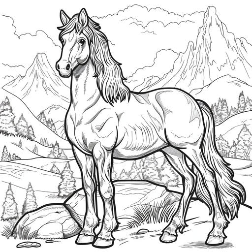 Proud pony with mountains in the background – IMAGELLA
