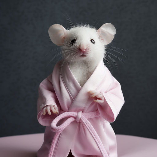 Little girl in white rat robe posing with hands on hips – IMAGELLA