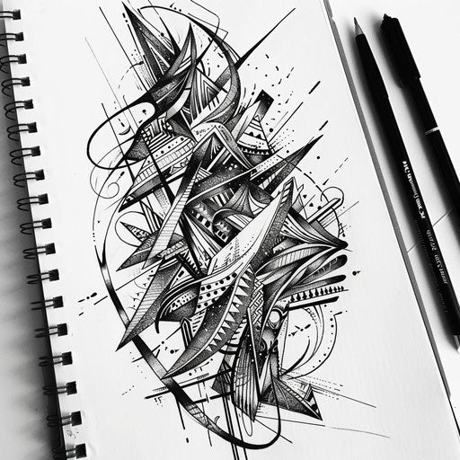 Dynamic tribal geometric tattoo design with sharp angles – IMAGELLA