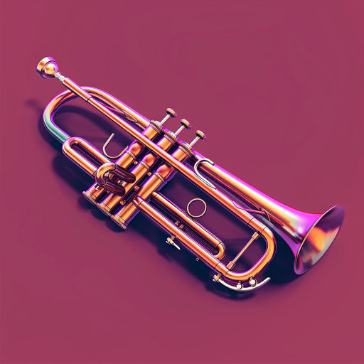 Realistic trumpet on rich burgundy background – IMAGELLA