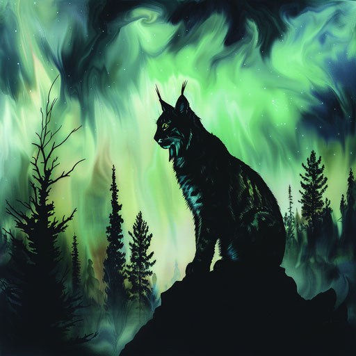 Mystical lynx amid shimmering northern lights – IMAGELLA