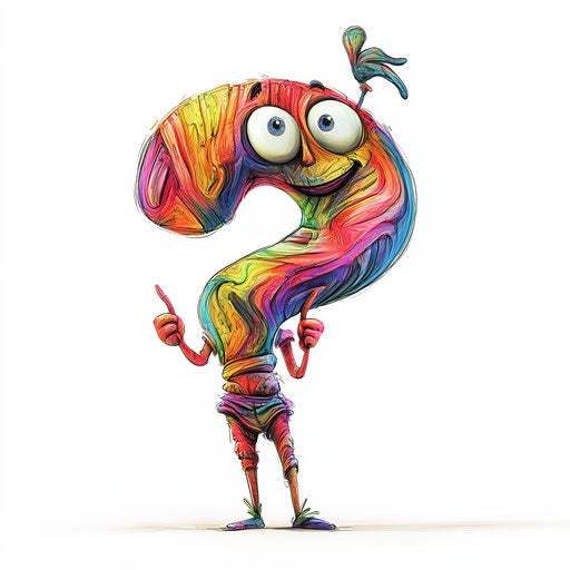 Humorous caricature of a question mark with human characteristics ...