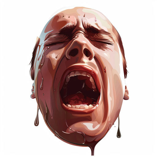 Realistic crying clipart on flat white background, detailed textures ...