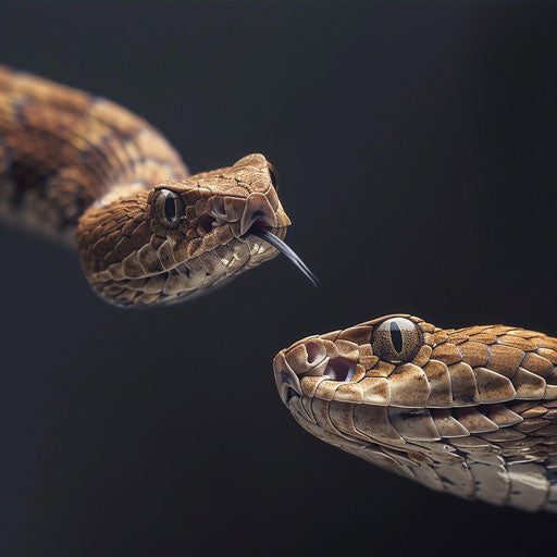 Copperhead snake striking prey, Tim Flach style – IMAGELLA