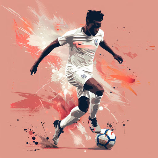 Realistic soccer player on dusky rose background – IMAGELLA