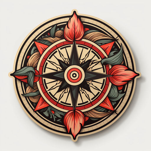Ornamental compass sticker in Kevin Hill style – IMAGELLA
