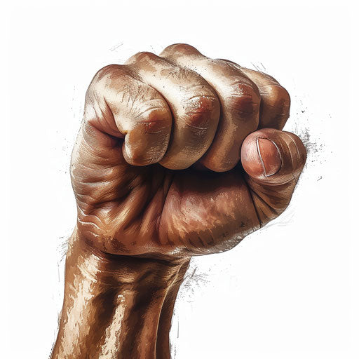 Realistic fist clipart on white background, dynamic lighting – IMAGELLA