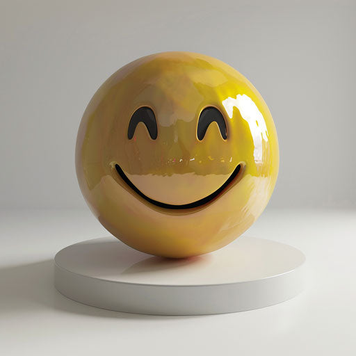 Hyper-realistic 3D rendered smiley face tattoo design – IMAGELLA