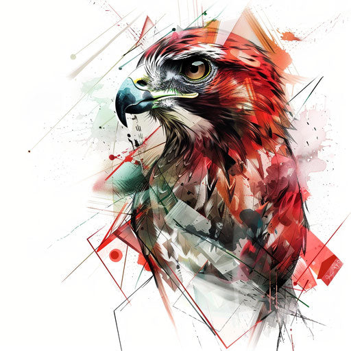 Modern hawk tattoo design with graphic elements – IMAGELLA