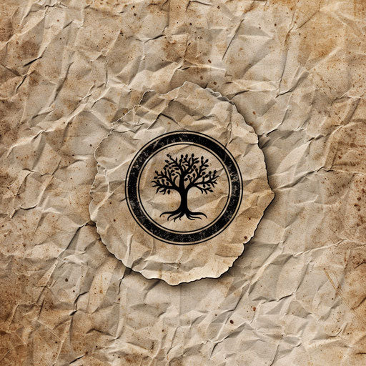 Rustic business logo with vintage fonts on textured paper background ...