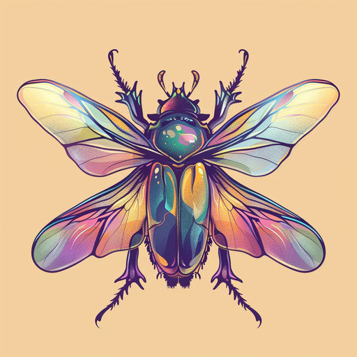 Ethereal sketch of a beetle with translucent wings – IMAGELLA