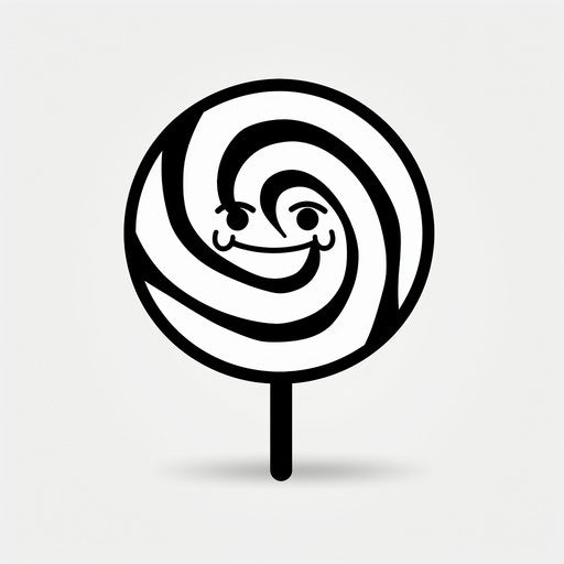 Smiling candy cane in simplified lines – IMAGELLA