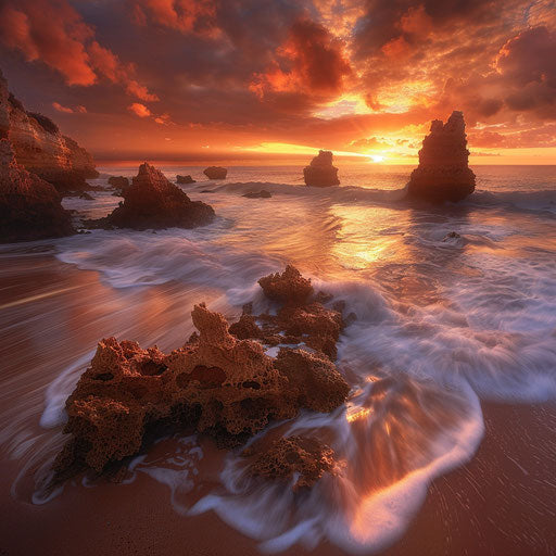 Beach at sunset, intense colors in the Patino style – IMAGELLA