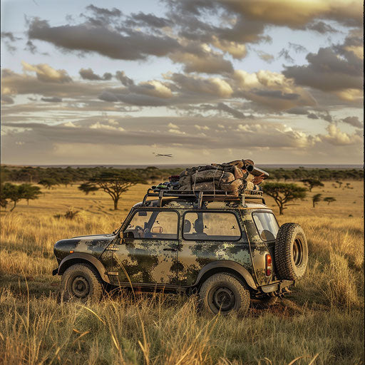 Mini Cooper on safari in the African savannah – IMAGELLA