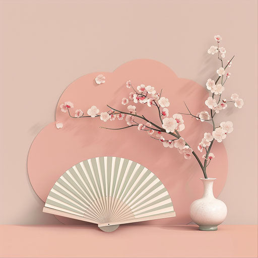 Realistic fan on dusky rose background – IMAGELLA