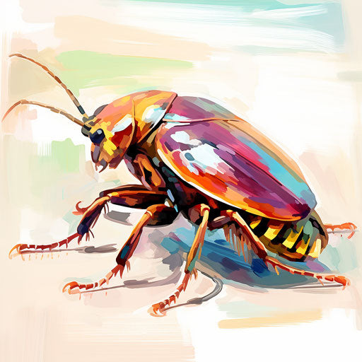 Cockroach illustration in the Impressionistic Art style, white ...
