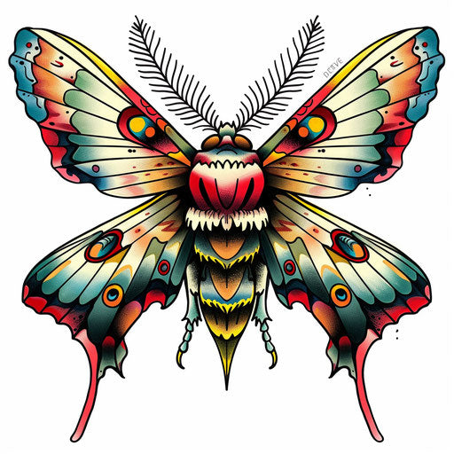 Neo-traditional death moth tattoo drawing – IMAGELLA