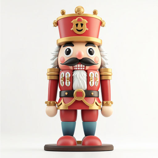 3D nutcracker in photo realistic style with a flat white background ...