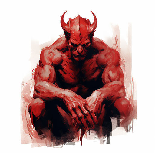 Devil in the style of Chiaroscuro Art, on white background – IMAGELLA