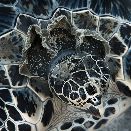 Intricate sea turtle shell pattern in the style of Vincent Munier ...