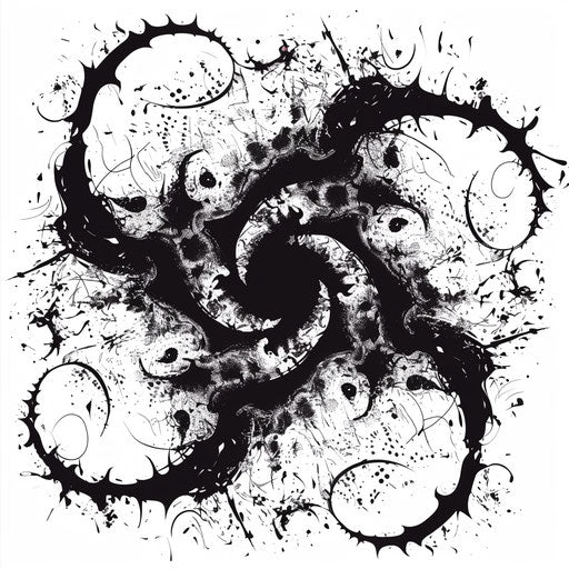 Intricately designed curse mark, swirling dark pattern on white – IMAGELLA