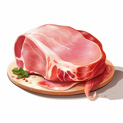 Ham illustration in the style of Chiaroscuro Art, on white background ...