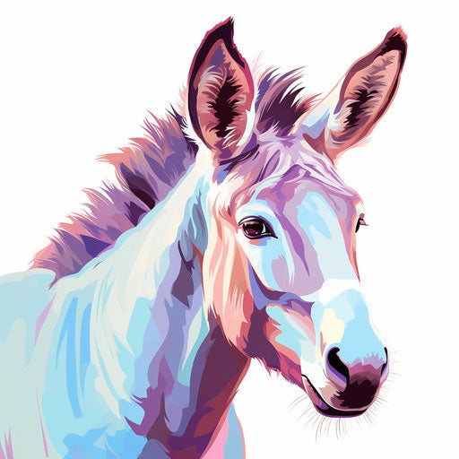Ilustración de burro en el estilo de Colores Pastel Art – IMAGELLA
