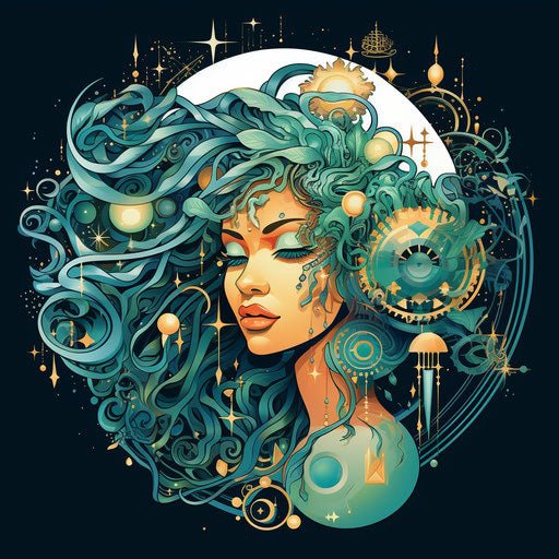 The medusa goddess with moon-shaped hair – IMAGELLA