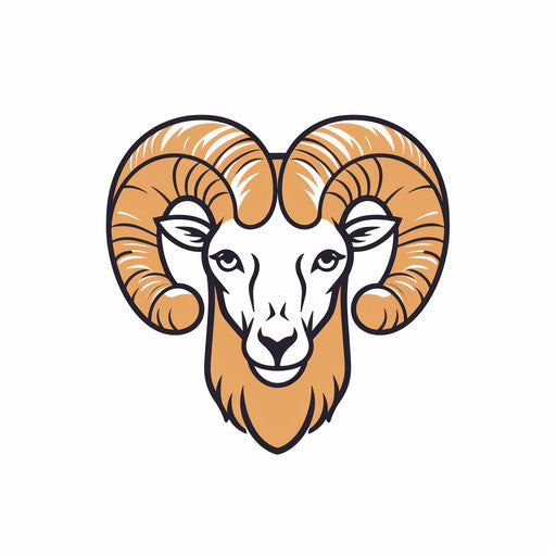 Illustration of ram in a minimalist style, on a white background – IMAGELLA