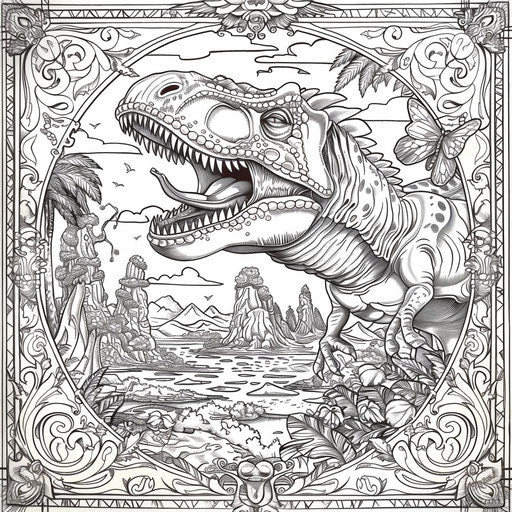 Magical T-Rex in a fantasy land with fairies – IMAGELLA