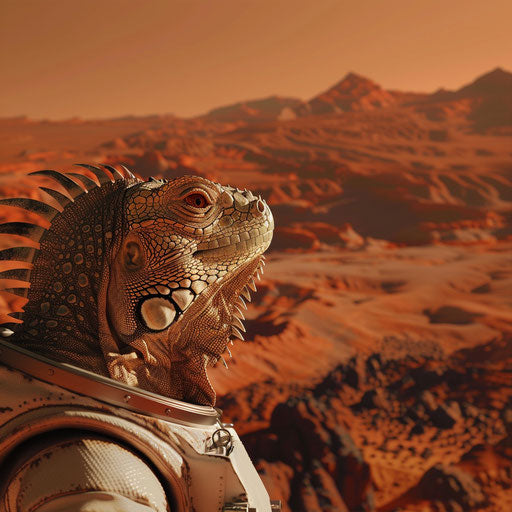 An iguana astronaut exploring the surface of Mars – IMAGELLA
