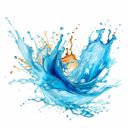 Water splash, Impressionistic Art style, on white background – IMAGELLA