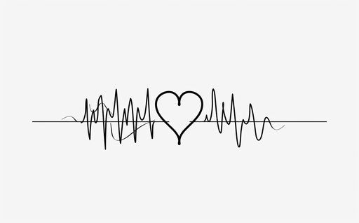 ECG heart beat, simple line drawing, vector graphics – IMAGELLA