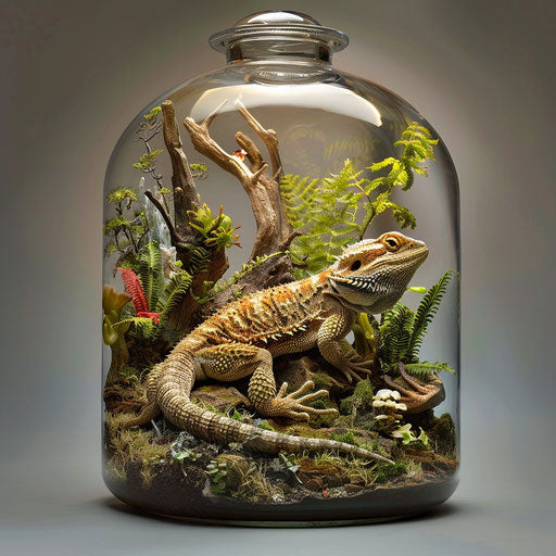 Intricate terrarium mimicking a bearded dragon's habitat – IMAGELLA