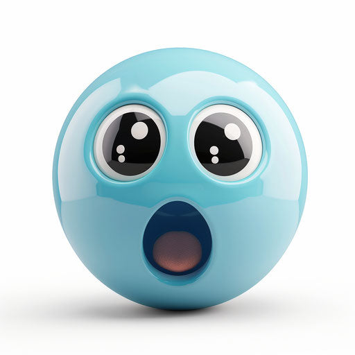 Surprised blue sphere - White background – IMAGELLA