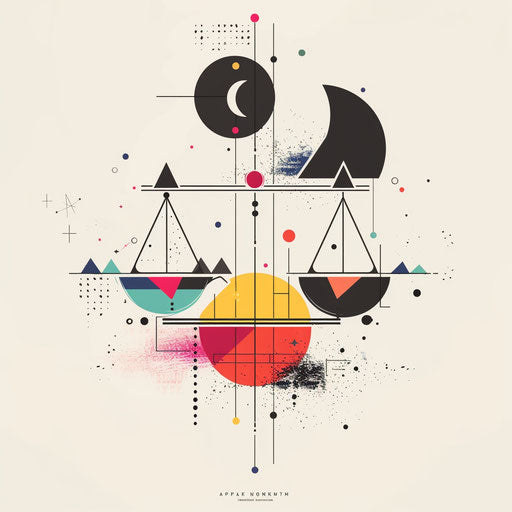 Libra Constellation in Geometric Shapes and Primary Colors – IMAGELLA