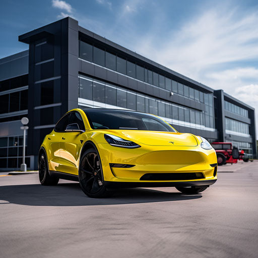 Bright Yellow Tesla Model Y – IMAGELLA