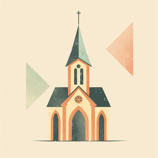 Retro church logo with elegant fonts and muted palette – IMAGELLA