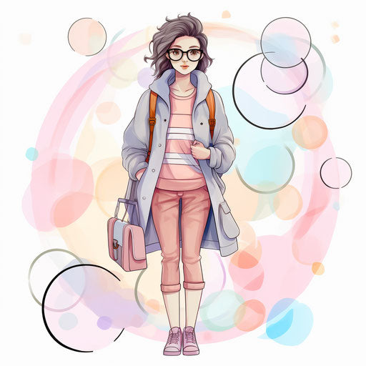 Drawing of student in pastel colors style – IMAGELLA