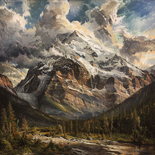 Mount Robson: historical landscape in Andreas Achenbach style – IMAGELLA