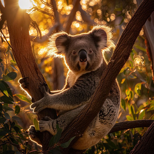Koala in the golden hour light, rich colors and deep shadows – IMAGELLA